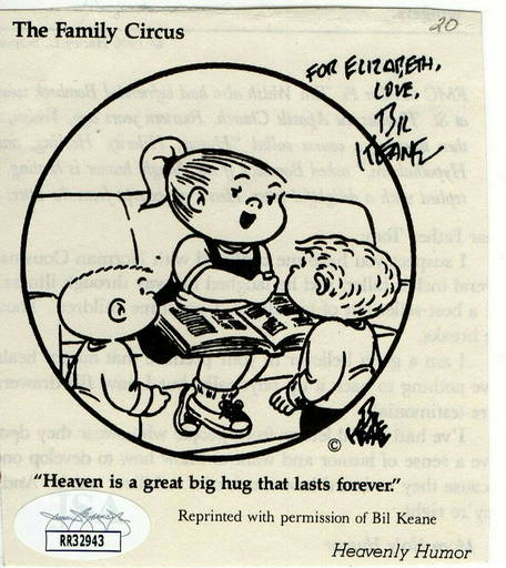 Bill Keane Signed Autographed Cartoon Clipping The Family Circus JSA ...