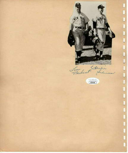 Charlie Silvera Lou Berberet Dual Signed Vintage Scrapbook Page Cut JSA ...