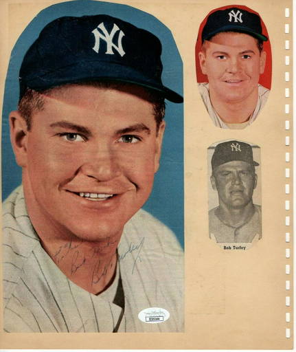 Bob Turley Signed Autographed Vintage Scrapbook Page Cut Yankees JSA ...
