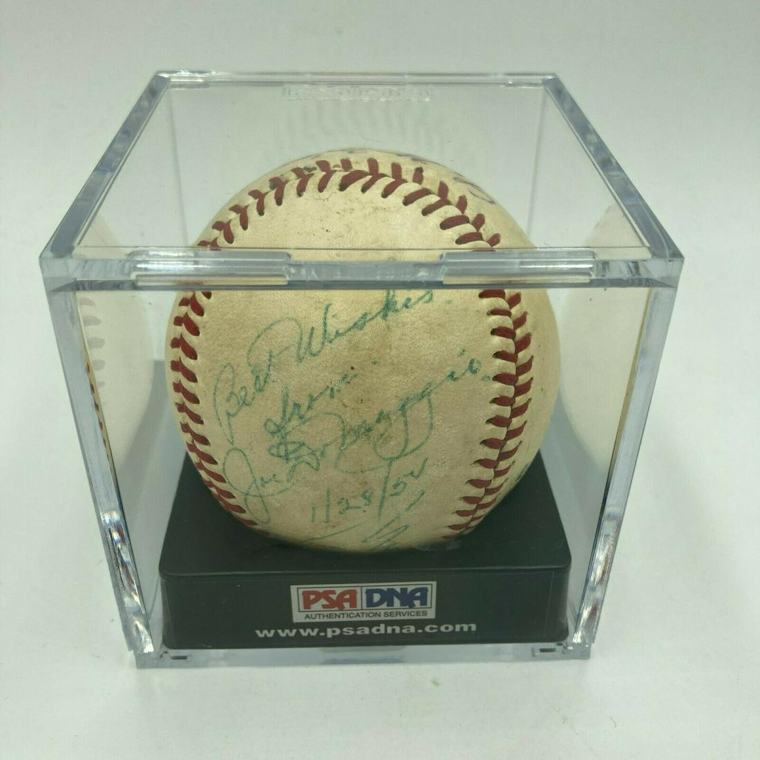 Joe Dimaggio & Lefty O'doul 1954 Signed Vintage Baseball With Psa Dna