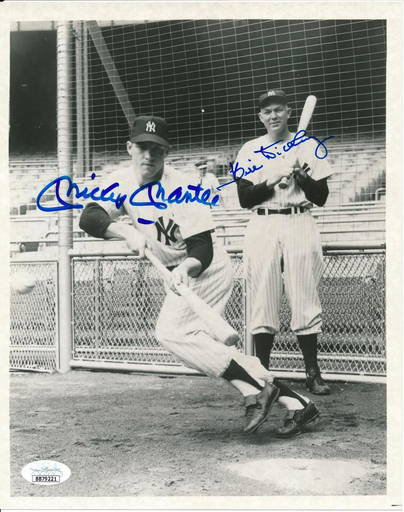 Mickey Mantle/bill Dickey Yankees Dual Signed 8x10 B/w Photo Jsa