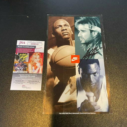 Andre Agassi Signed Autographed Nike Michael Jordan Photo With Jsa Coa