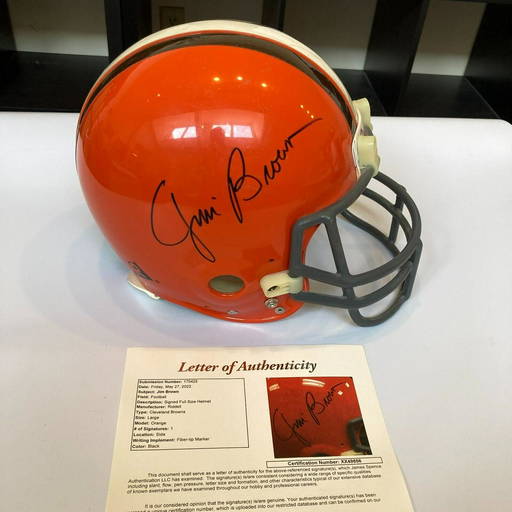 Jim Brown Signed Cleveland Browns Full Size Riddell Helmet JSA COA ...