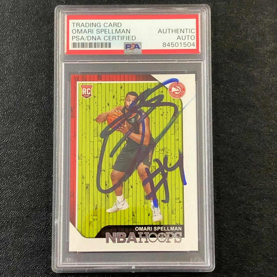 2018 19 Nba Hoops #251 Omari Spellman Signed Card Auto Psa/dna Slabbed ...