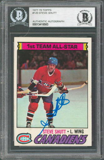 Canadiens Steve Shutt Signed 1977 Topps #120 Card Bas