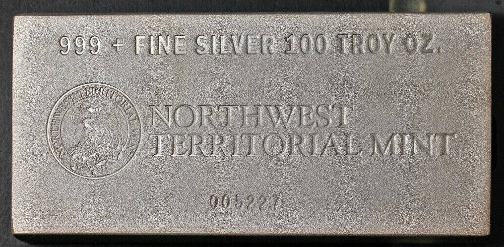 100 Ounce Silver Bar Northwest Territorial Mint .999+ Fine Silver