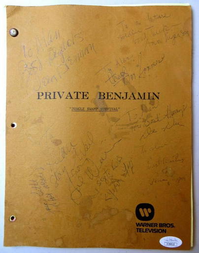 Private Benjamin Cast Signed Autographed Tv Script Eileen Brennan Jsa