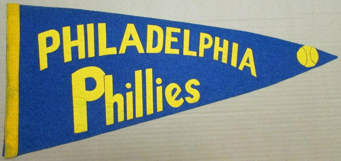 1940's Vintage Rare Philadelphia Phillies 11x24 Inch Pennant