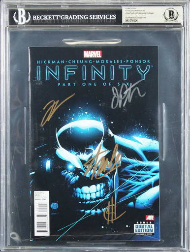 Stan Lee Starlin Hickman & Cheung Signed Infinity Part 1 Of 6 Comic Bas