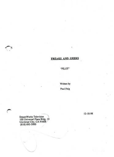 Seth Rogen Authentic Autographed 'freaks And Geeks' Script
