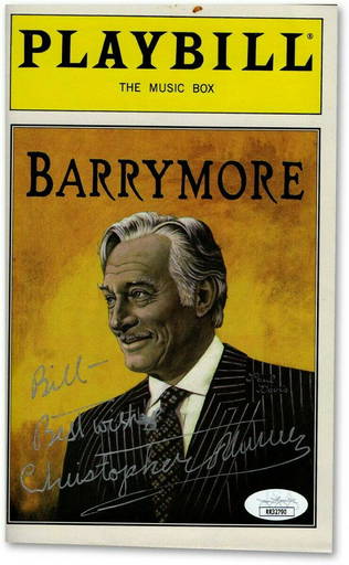 Christopher Plummer Signed Autographed Playbill Program Barrymore Jsa