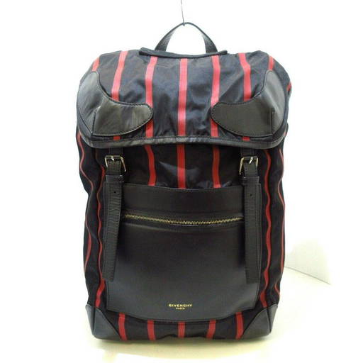 Givenchy Black Red Nylon Leather Backpack