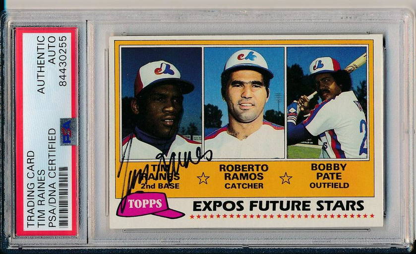 Tim Raines Hof Expos Signed/auto 1981 Topps Rookie Card #479 Psa/dna 164237