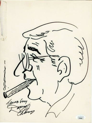 Danny Thomas Signed Autographed 9X12 Sketch Smoking Cigar JSA (#0912M ...