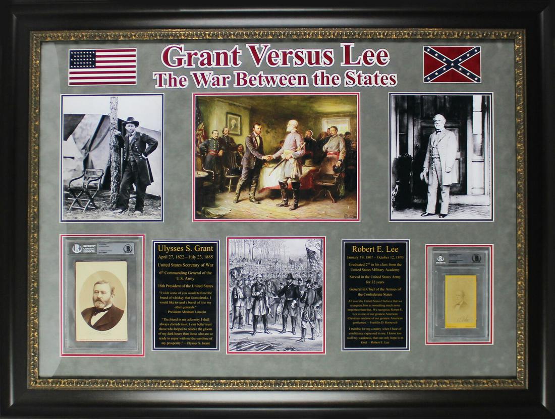 Civil War Generals Ulysses S. Grant & Robert E. Lee Signed Framed ...