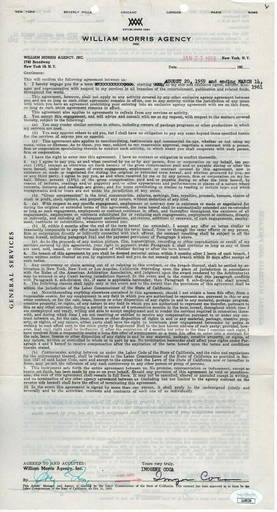 Imogene Coca Signed Autographed Contract Legendary Actress JSA - Sep 25 ...