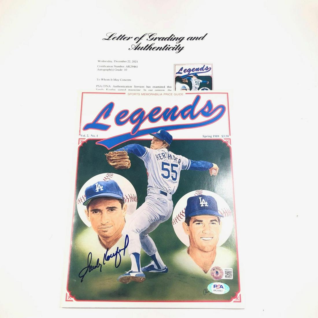 Sandy Koufax Signed Legends Magazine PSA/DNA Los Angeles Dodgers ...