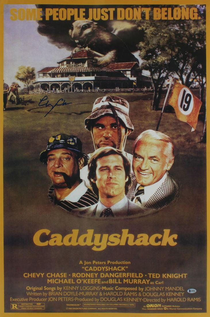 Chevy Chase Caddyshack Signed 23.5x35.5 Poster BAS Witnessed #I49990 ...