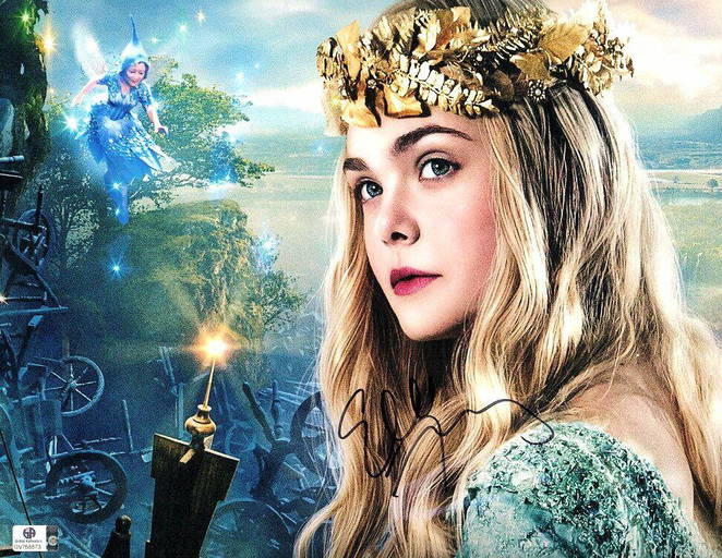 Elle Fanning Signed Autographed 11x14 Photo Maleficent Princess Aurora