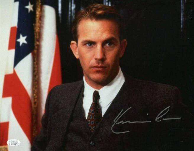 Kevin Costner Signed Autographed 11X14 Photo JFK Pose with Flag JSA ...