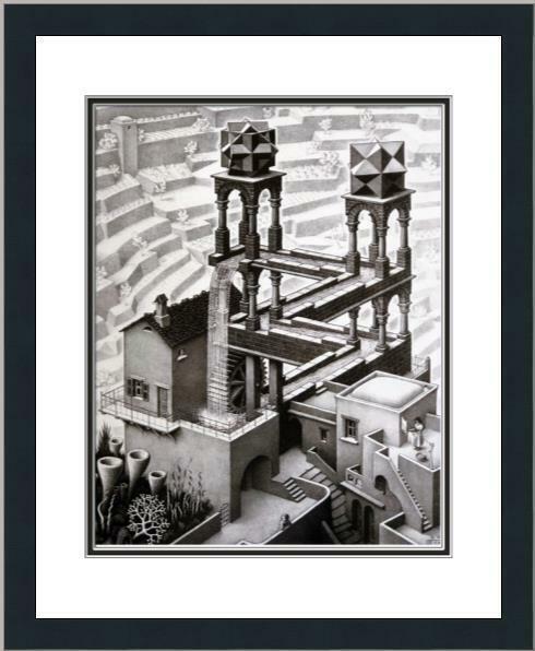 M.c. Escher Waterfall Custom Gallery Framed Print