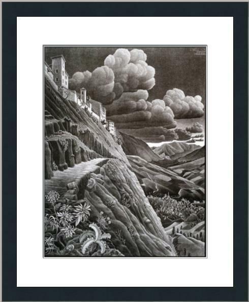 M.c. Escher Castrovalva Custom Gallery Framed Print