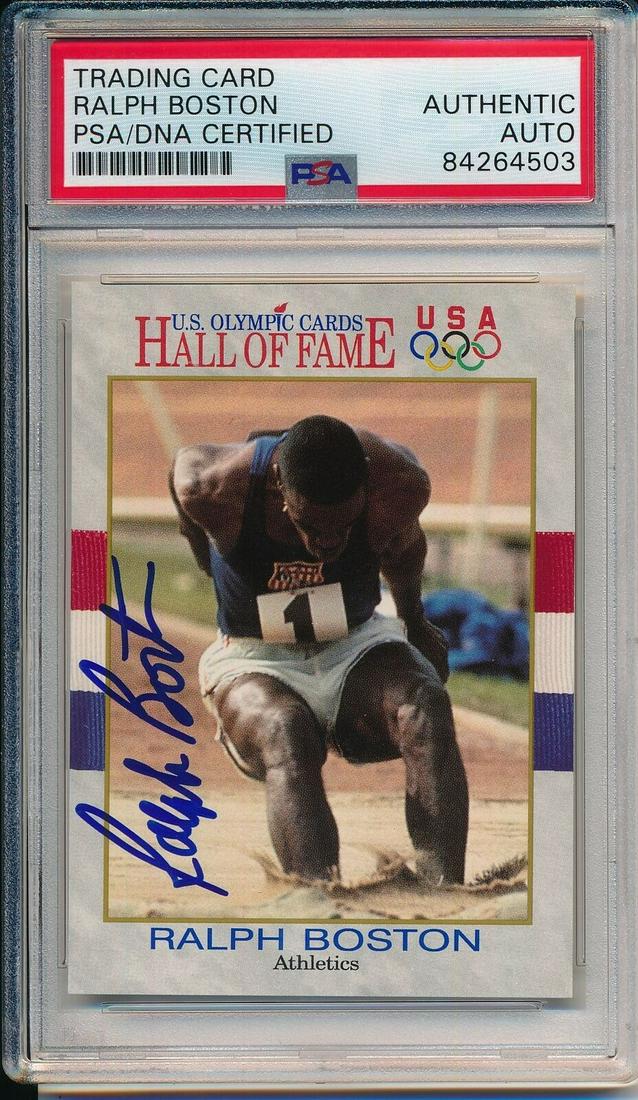Ralph Boston Olympic Champ Signed/auto 1991 Impel Card #31 Psa/dna 156711