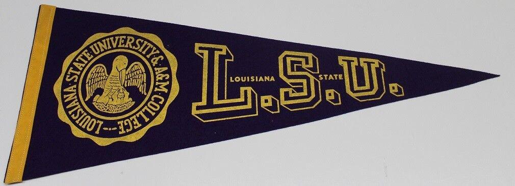 1960s Vintage LSU Tigers Louisiana State Pennant 30" Near Mint - Nov 13 ...
