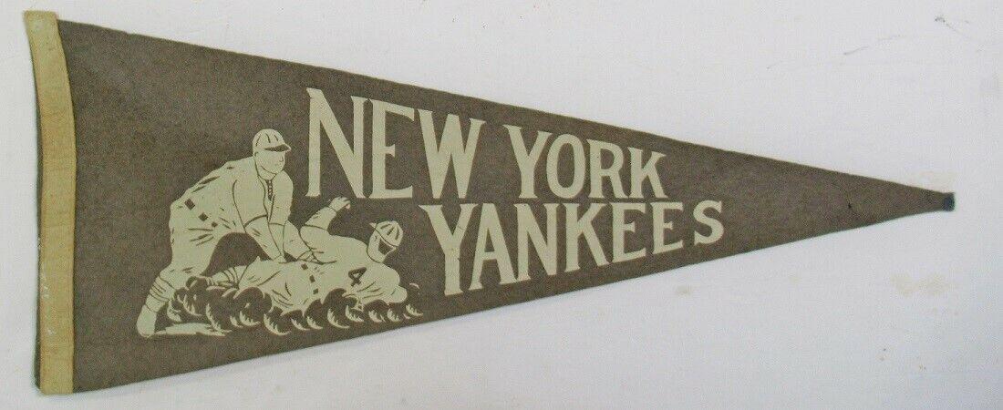 1940s Vintage New York Yankees Baseball Pennant 29"