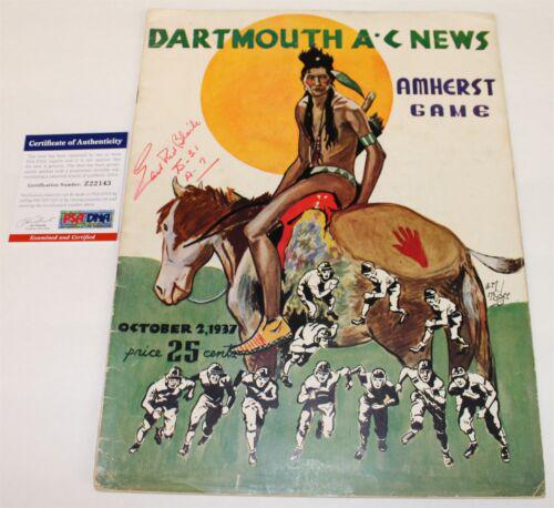 Earl Red Blaik Signed Program Autographed Dartmouth V Amherst '37 Psa/dna