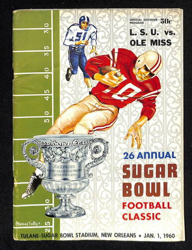 1960 Sugar Bowl Program Ole Miss V Lsu Jake Gibbs Bobby Franklin