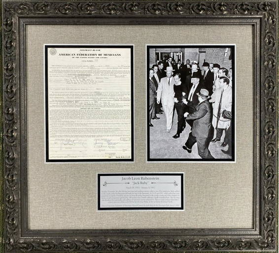 Jack Ruby Signed Contract Display Shooting Lee Harvey Oswald Custom ...