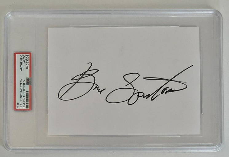 Bruce Springsteen Signed Cut Signature Psa 84553309 Gigantic/bold Signature