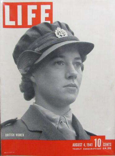 Vintage Life Magazine August 4 1941 British Military Women At War Fdr ...
