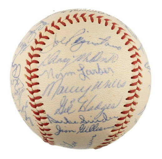 1959 Los Angeles Dodgers World Series Champs Team Signed Baseball ...