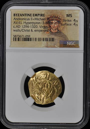 Andronicus II &Michael IX BYZANTINE EMPIRE AV/EL Hyperpyron NGC 60 ...