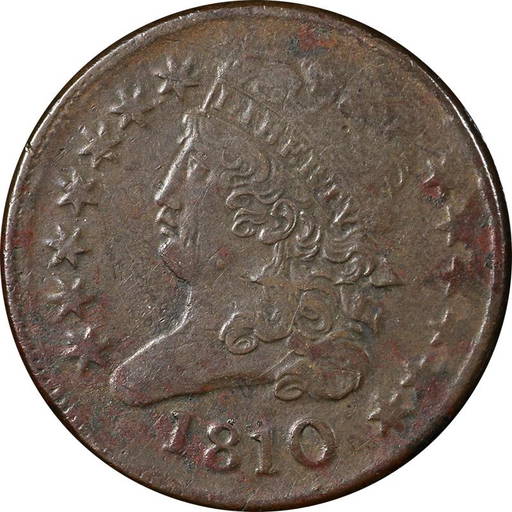 1810 Half Cent Choice VF/XF C-1 R.2 - Dec 29, 2022 | Mynt Auctions in NY