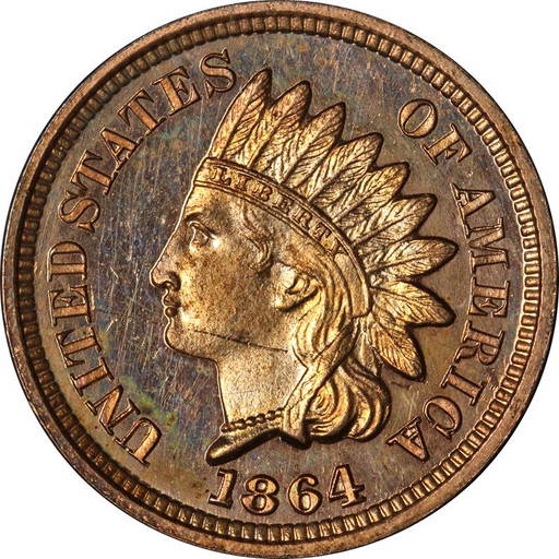 1864 BR Indian Cent Gem Proof Details Superb Eye Appeal Strong Strike ...