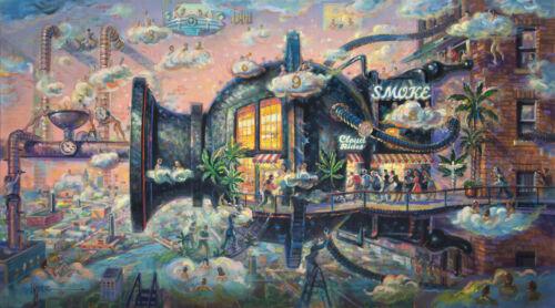 Smoke Shop Original Painting Michael Young Art Glass Pipe Heater Stove ...