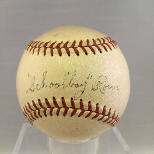 Rare Schoolboy Rowe Single Signed Baseball Jsa Loa