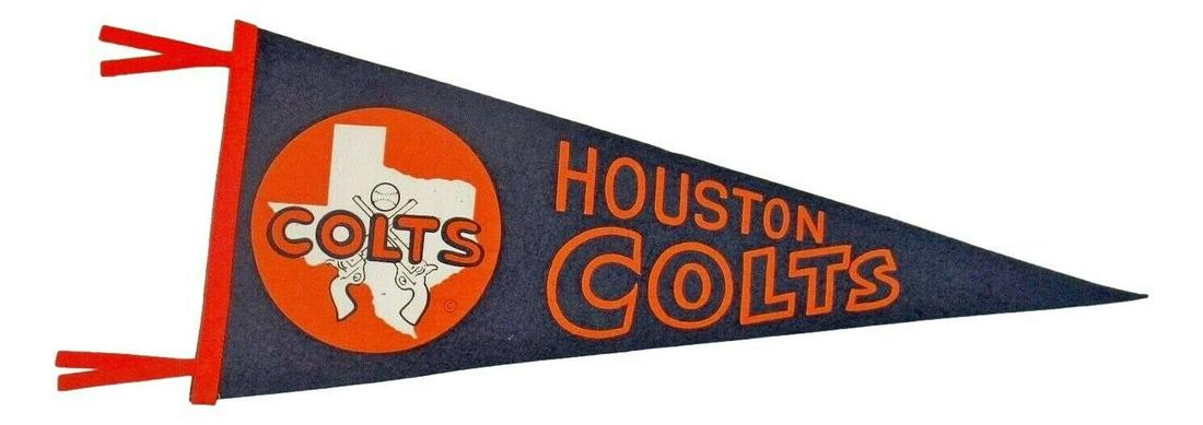1960s Vintage Houston Colt 45s Baseball Pennant 29" Very Nice Rare 79598