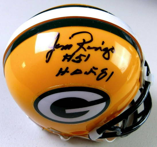 Jim Ringo Signed Autographed Mini Helmet Green Bay Packers Hof 81 Psa