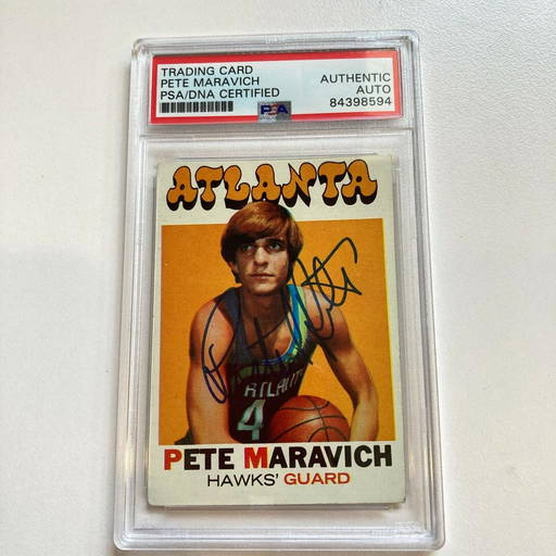 1971 Topps Pistol Pete Maravich Signed Autographed Basketball Card PSA ...