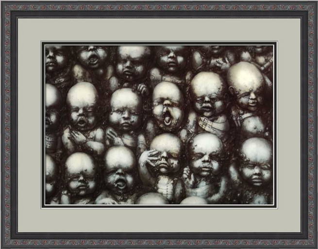 H.r.giger Landscape Xviii Newly Custom Gallery Framed Print