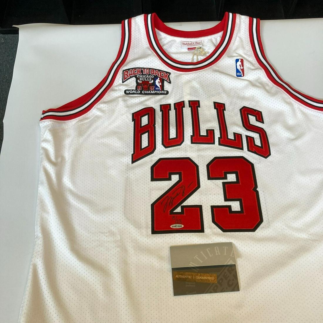 Michael Jordan Signed Chicago Bulls 1991-1992 Back To Back Champs Jersey UDA COA (#0878M) on Jan ...