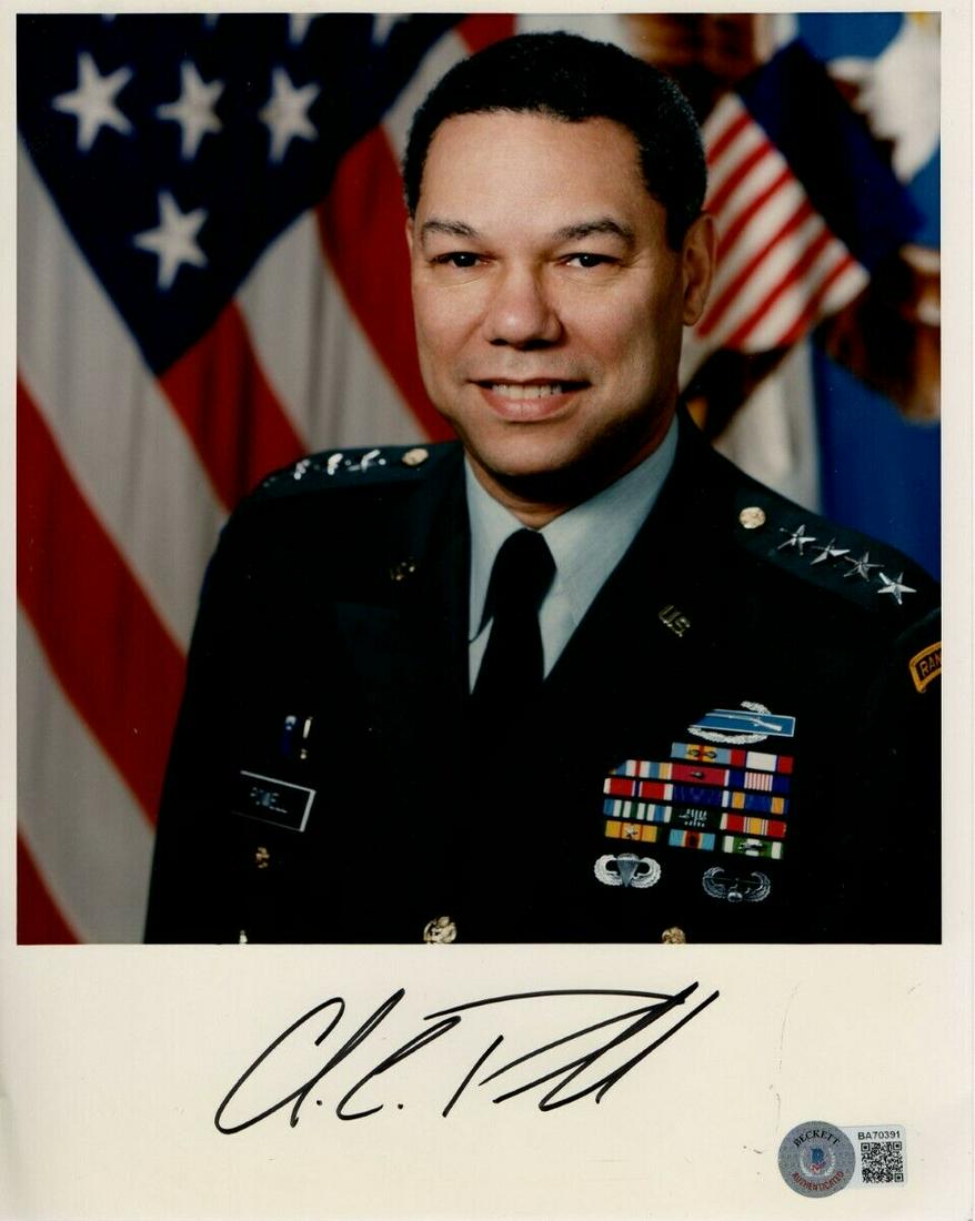 Colin Powell Signed Autographed 8x10 Photo Us General Bas