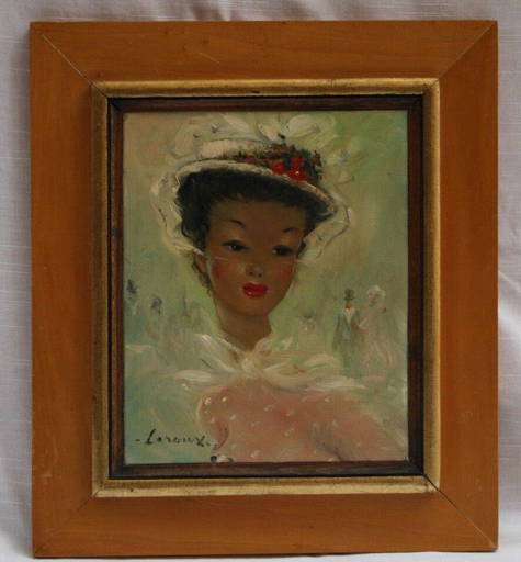 MAGNIFICENT FRENCH O/C PAINTING BY LEROUX LISTED ARTIST "ELEGANT LADY ...