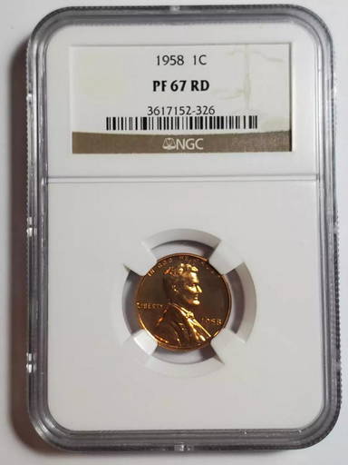 1958 P Lincoln Wheat Cent NGC PF-67 RD (#1188G) on Jan 07, 2023 | Mynt Auctions in NY