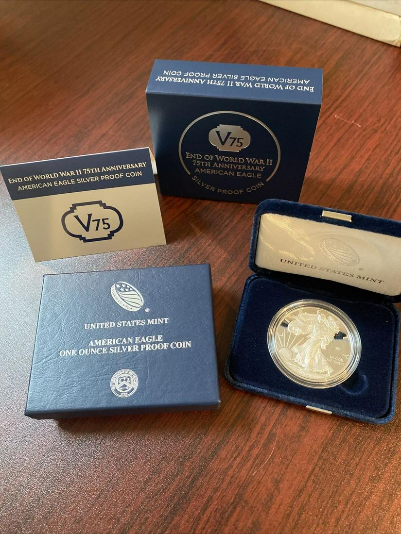 End Of World War Ii 75th Anniversary American Eagle Silver Proof Coin