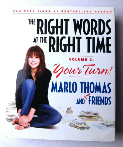 Marlo Thomas Signed Autographed Book Right Words At Right Time Psa